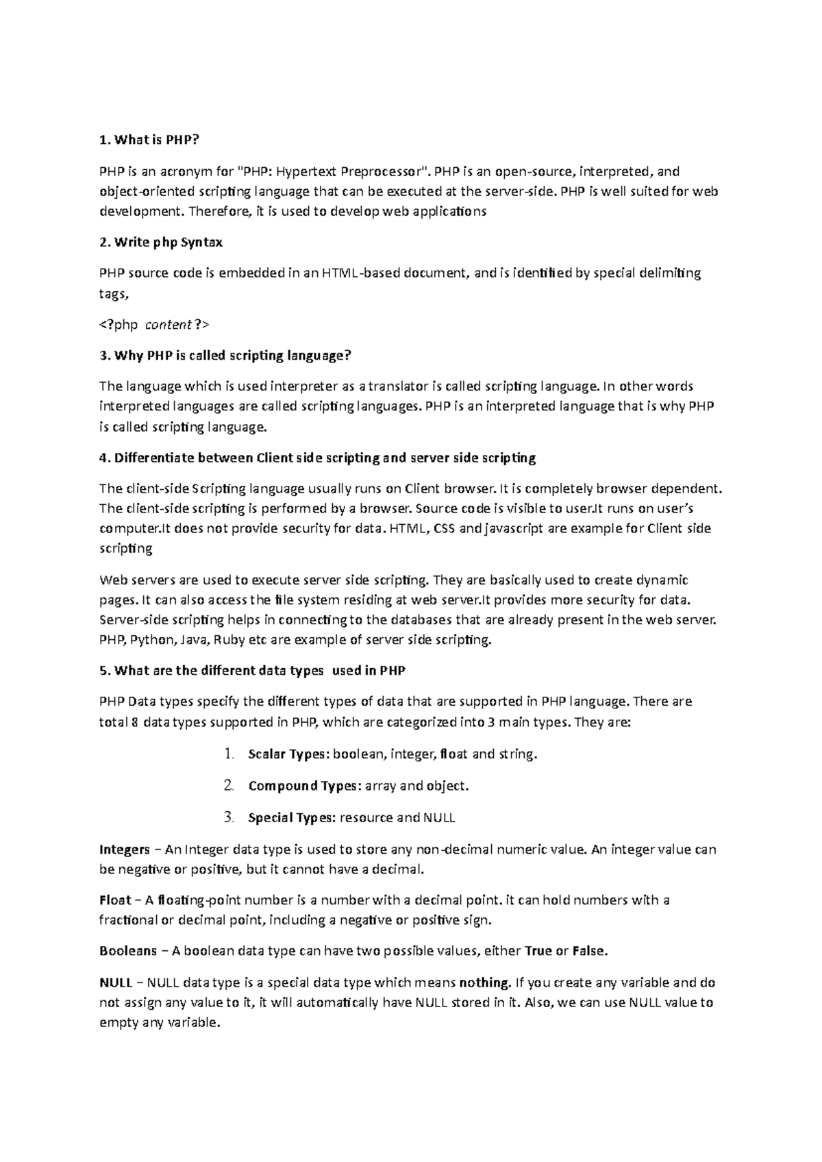 MOD III - note - What is PHP? PHP is an acronym for "PHP: Hypertext ...