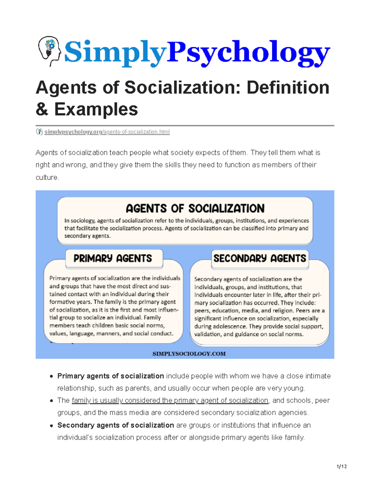 agents of gender and development notes - Agents of Socialization ...