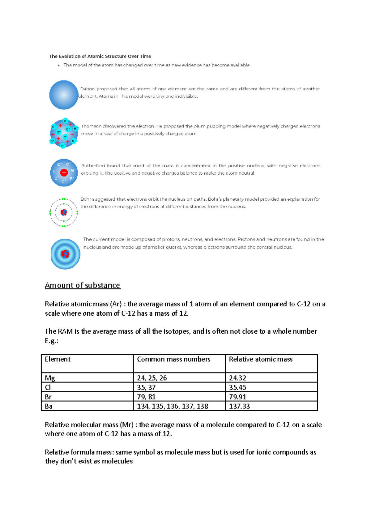 Chemistry Notes - a level reading for chem students - Amount of ...