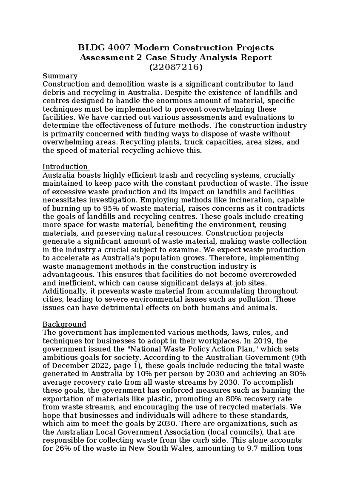 Modern Construction case study-22087216 - BLDG 4007 Modern Construction Projects Assessment 2 ...