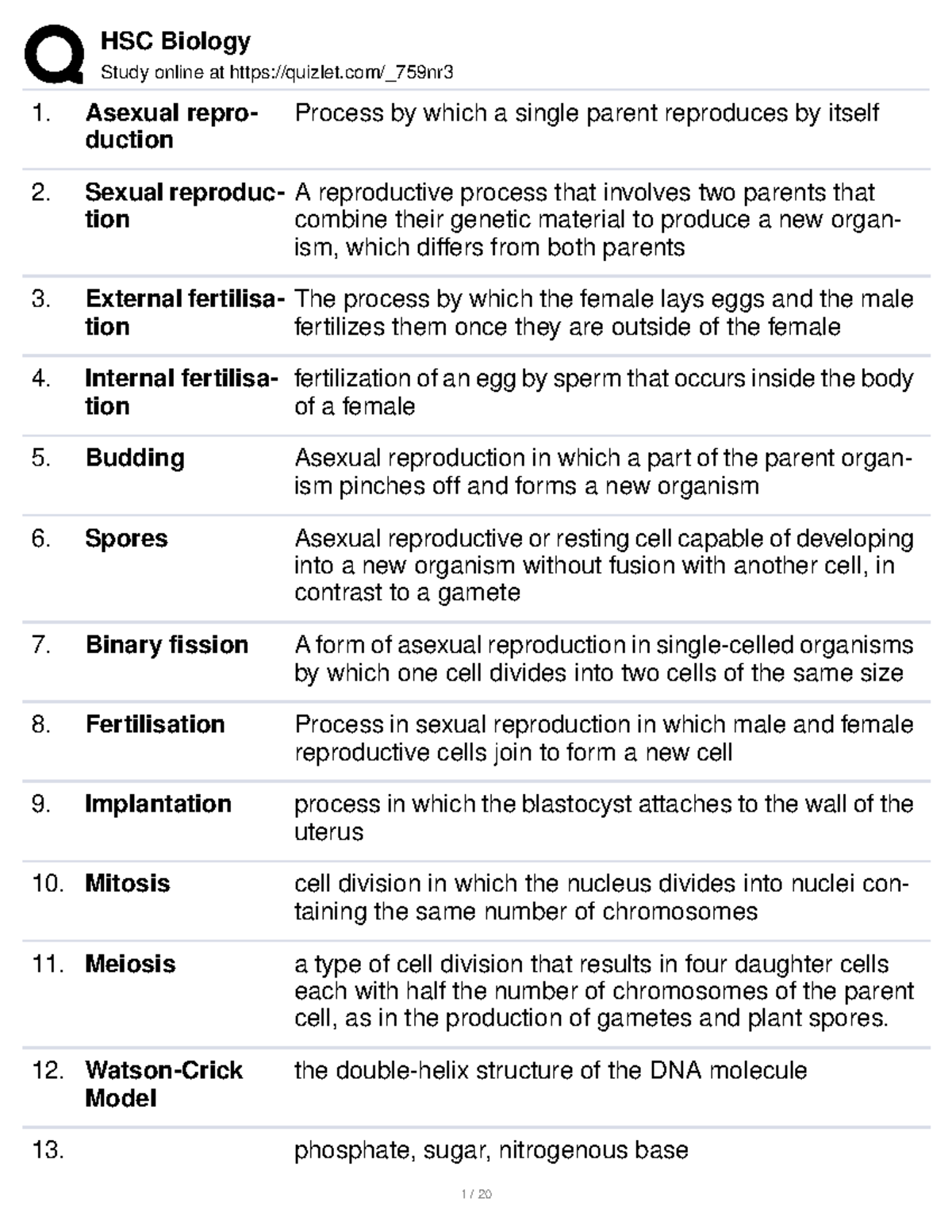 Biology HSC Flashcards (MOD 5-7) - Study online at quizlet/_759nr ...