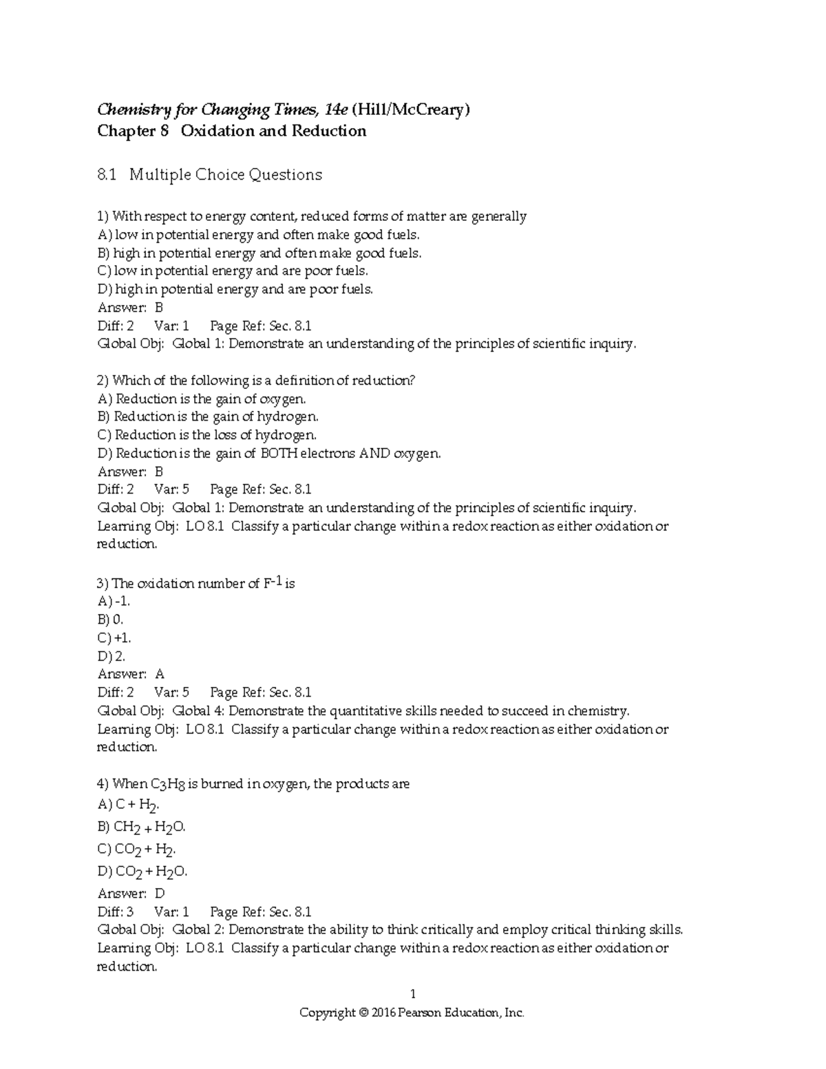 TB chapter-08 - TB_chapter-08. - 1 Chemistry for Changing Times, 14e ...