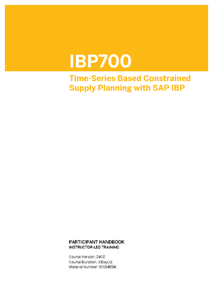 IBP600 EN Col2402 - IBP - IBP SAP IBP for Demand . PARTICIPANT HANDBOOK ...