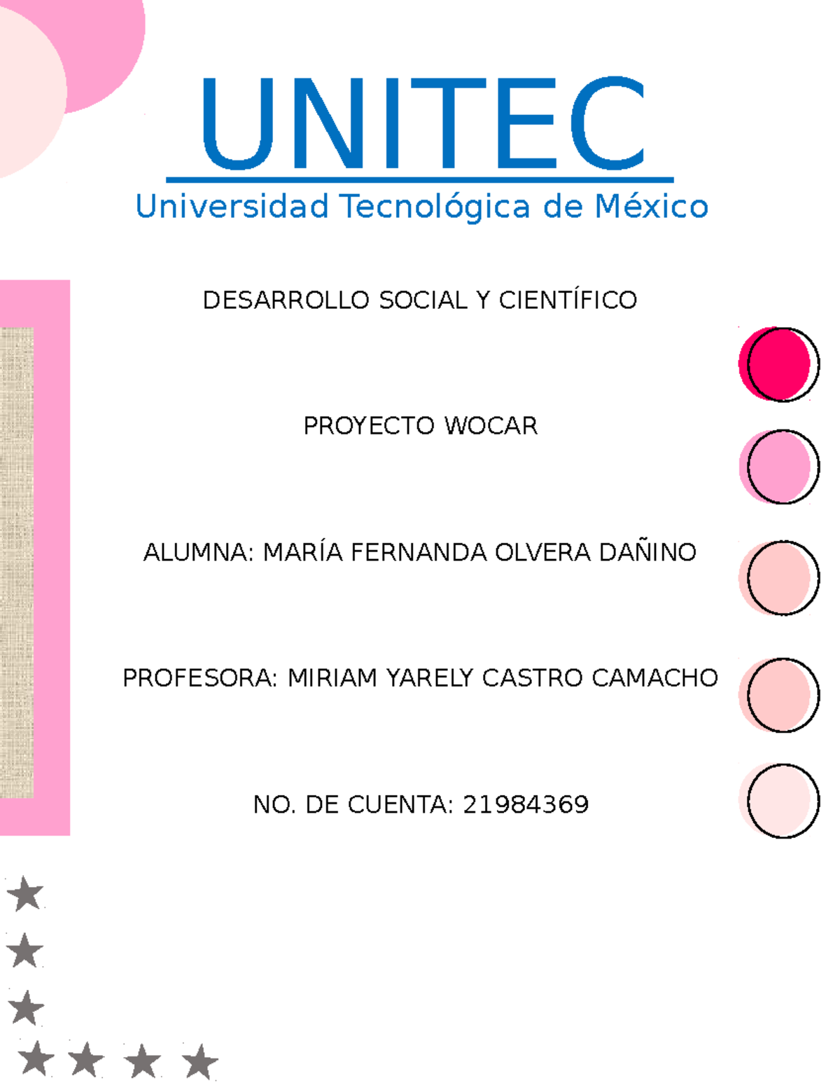 Entregable 2 Proyecto Wocar - ####### DESARROLLO SOCIAL Y CIENTÍFICO ...
