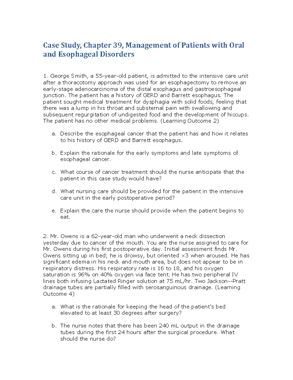 UTF-8''CS Chapter 39%20%282%29 - Case Study, Chapter 39, Management of ...