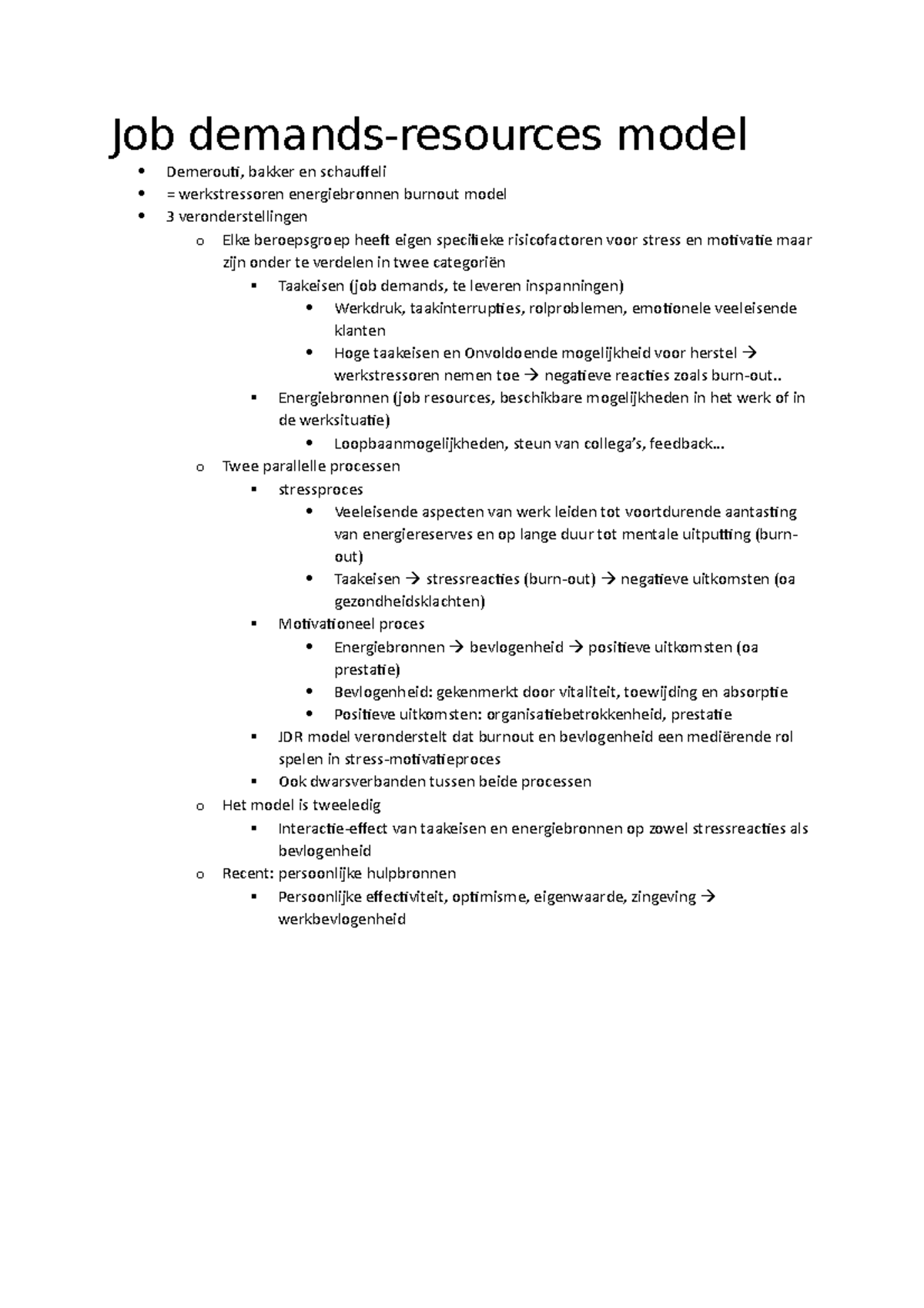 Extra sv - Job demands-resources model - Job demands-resources model ...