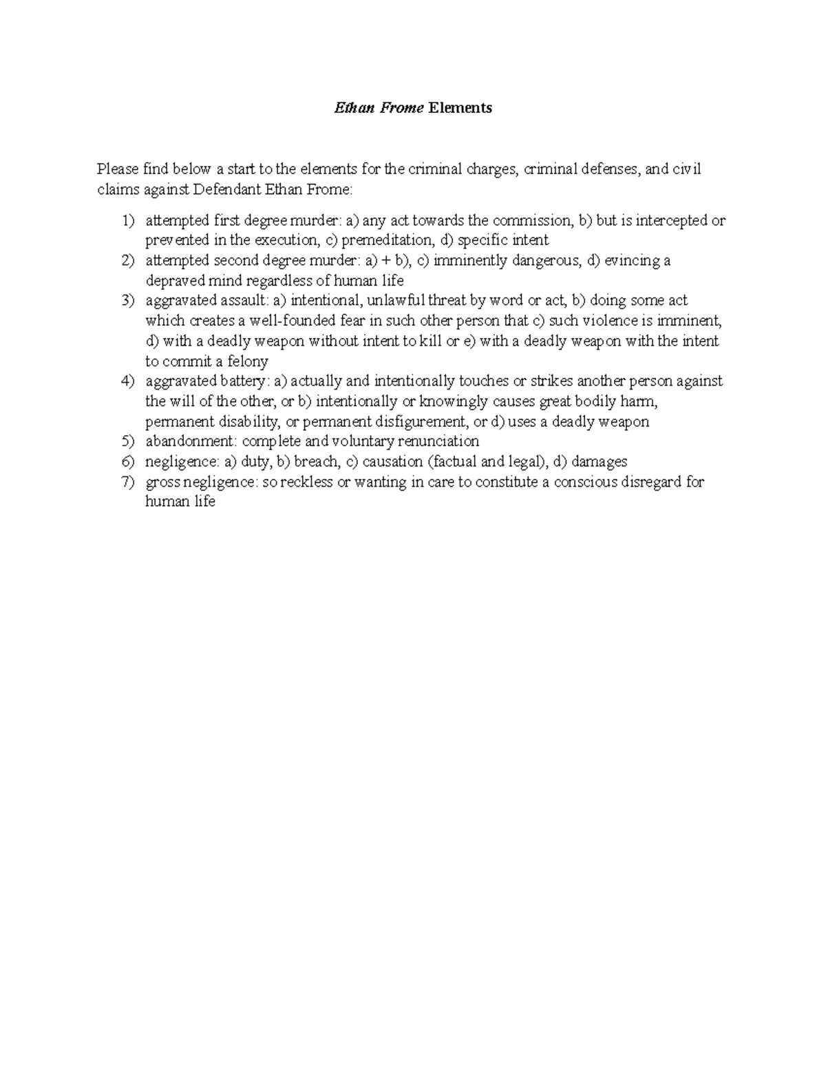 Module 0 NOTES FOR MODUle 0 - Ethan Frome Elements Please find below a ...