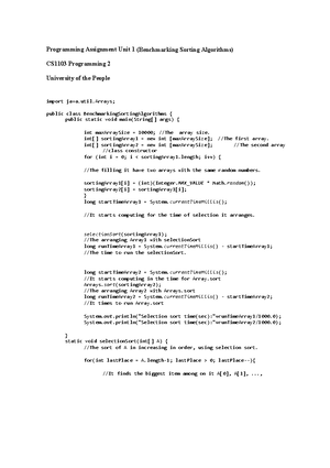 CS 1103 - UoPeople - Programming 2 - Studocu