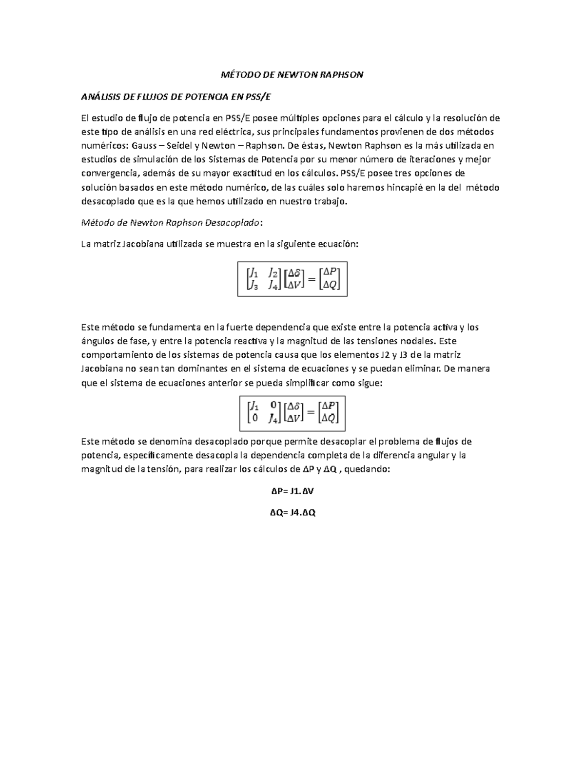 Metodo Newthon Raphson MÉtodo De Newton Raphson AnÁlisis De Flujos De