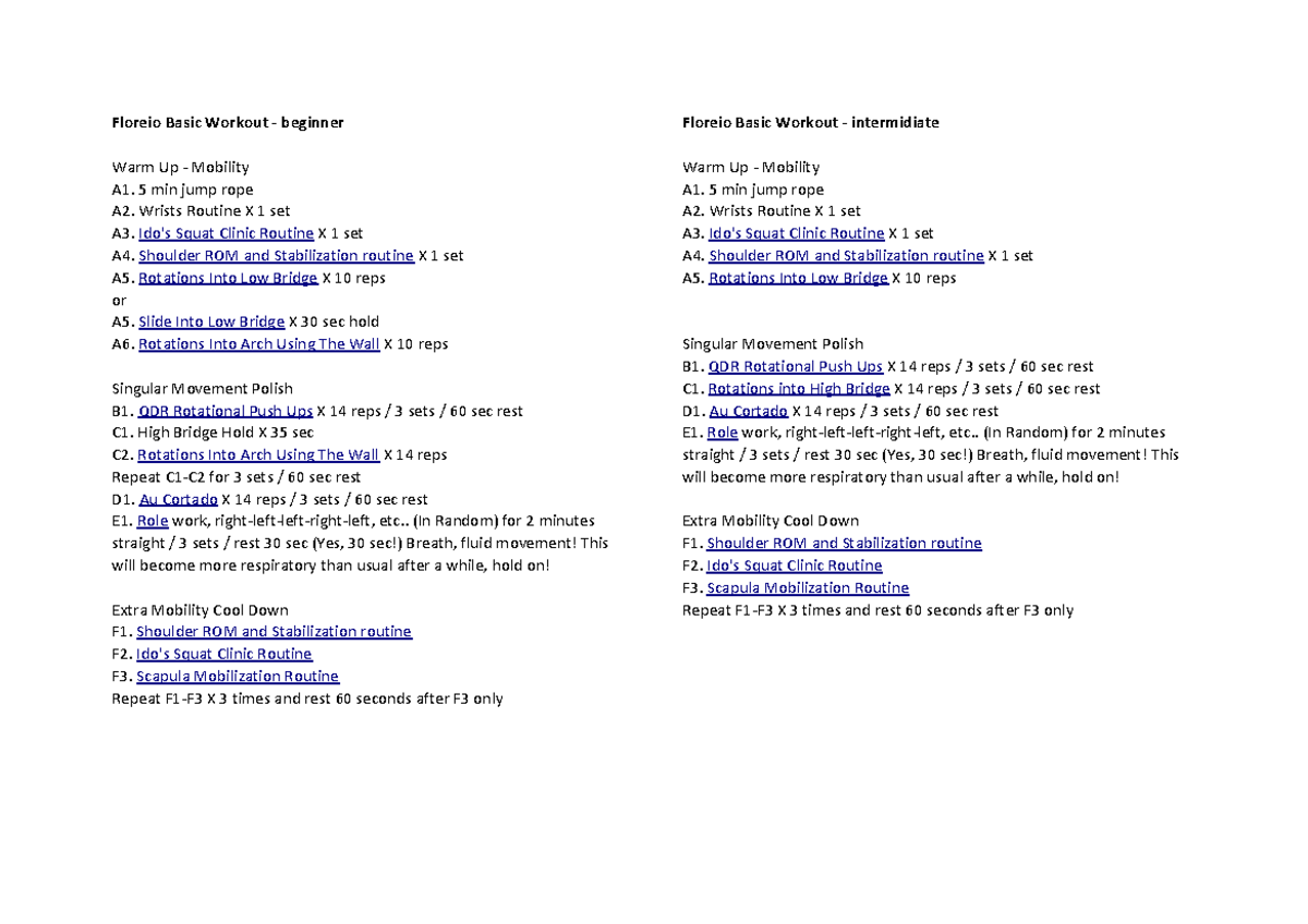Ido Portal Floreio Routines - Floreio Basic Workout - beginner Warm Up ...