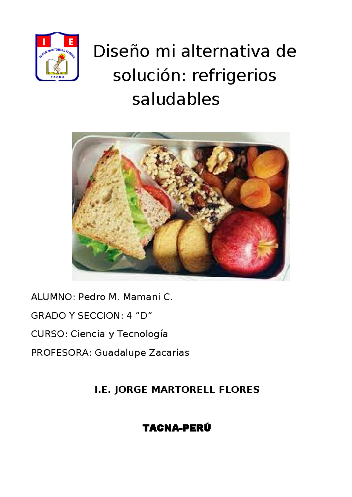 Cyt refrigerio saludable - Diseño mi alternativa de solución ...