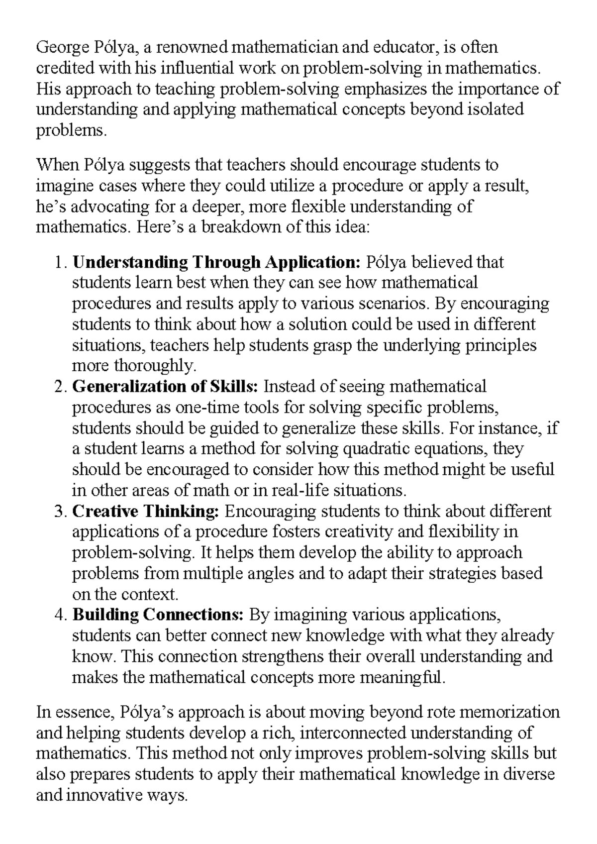 George Pólya - dddd - George Pólya, a renowned mathematician and ...
