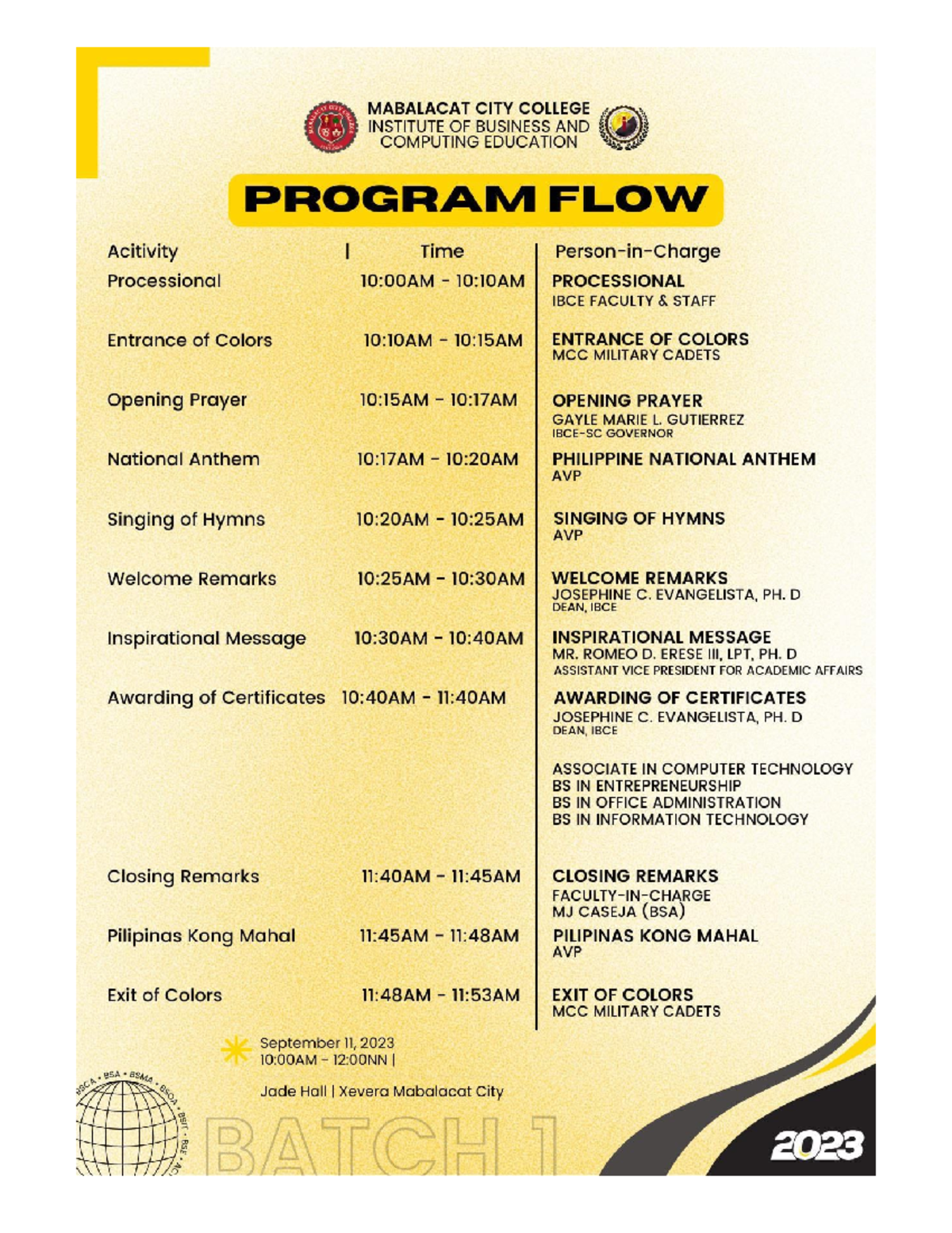 Program flow for emcee - oouuuo;u;;;ouuo; - Psychology - Studocu