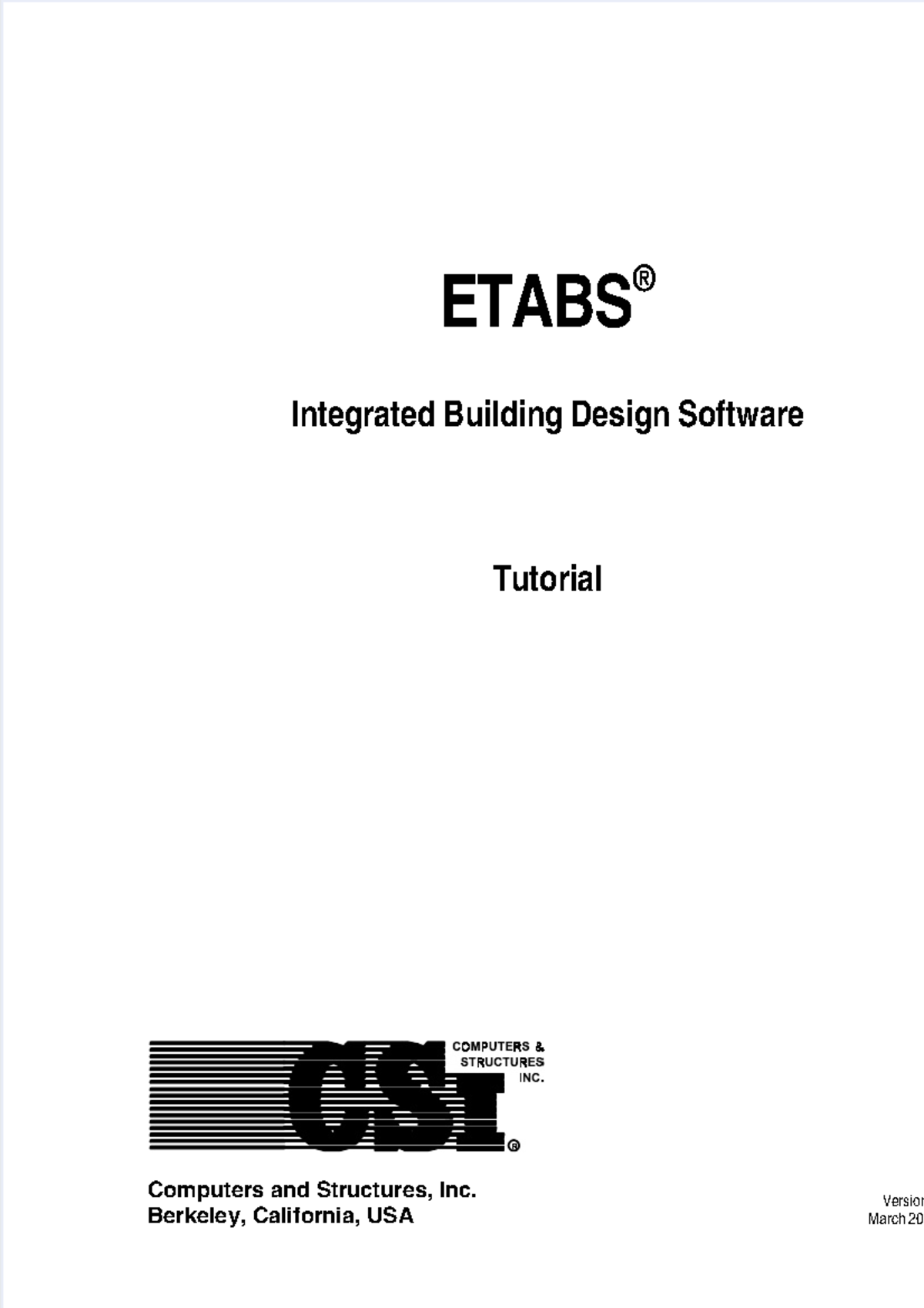 Vdocuments - slidepdf/reader/full/csi-etabs-step-by-step-tutorial 1/ ####### Computers and - Studocu