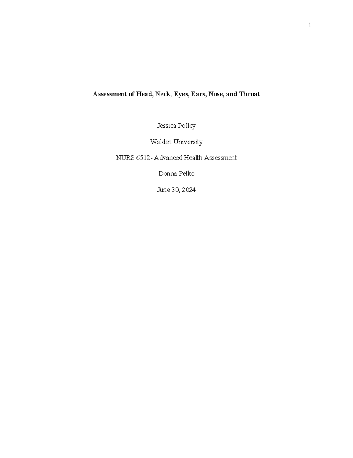 Assessment of HEENT - Assessment of Head, Neck, Eyes, Ears, Nose, and ...