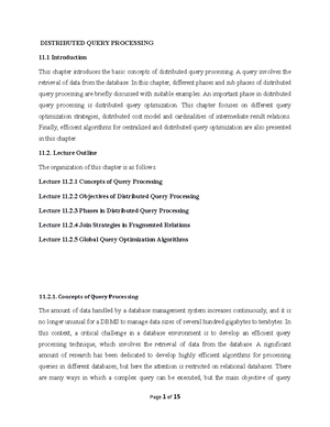 Lesson Eleven Distributed Database Security AND Catalog Management ...