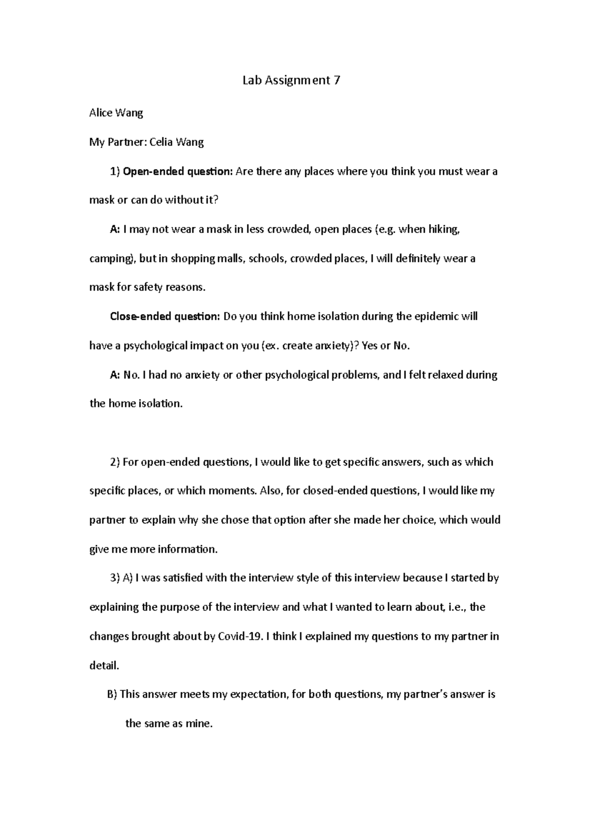 Lab 7 Assignment-Precision Questioning Interview Questions - Lab ...