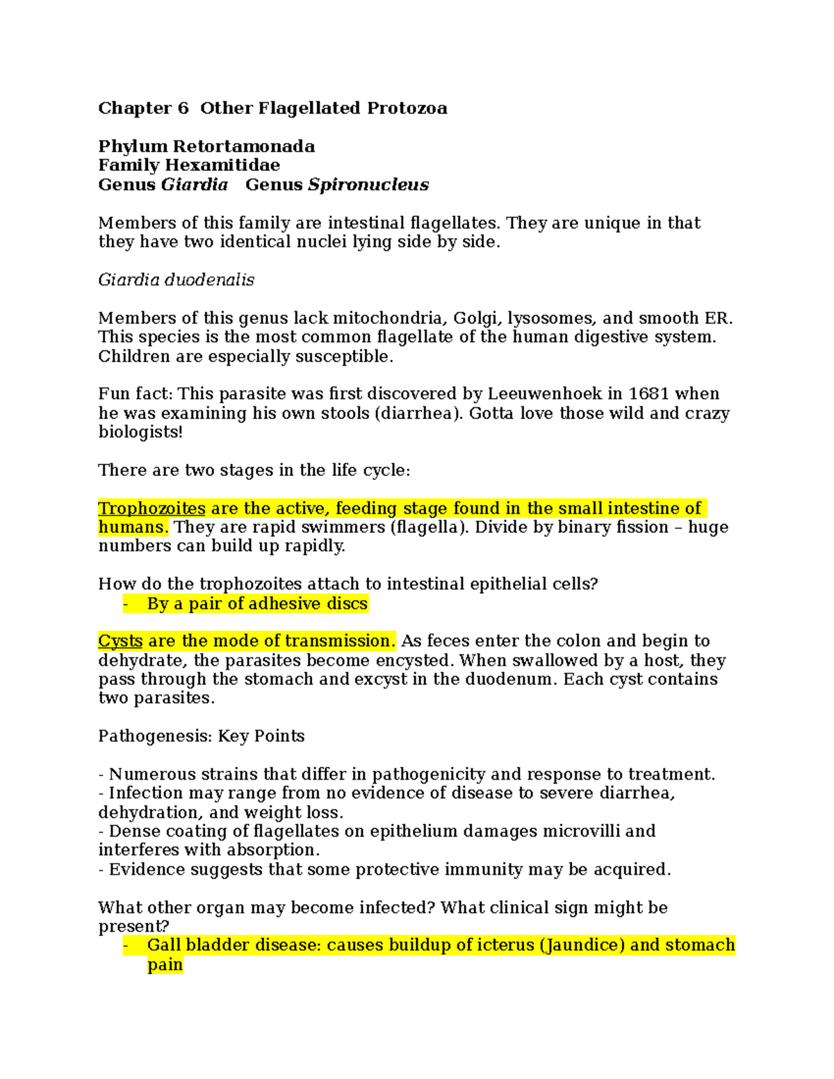 Chapter 6 Other Flagellated Protozoa - Chapter 6 Other Flagellated ...