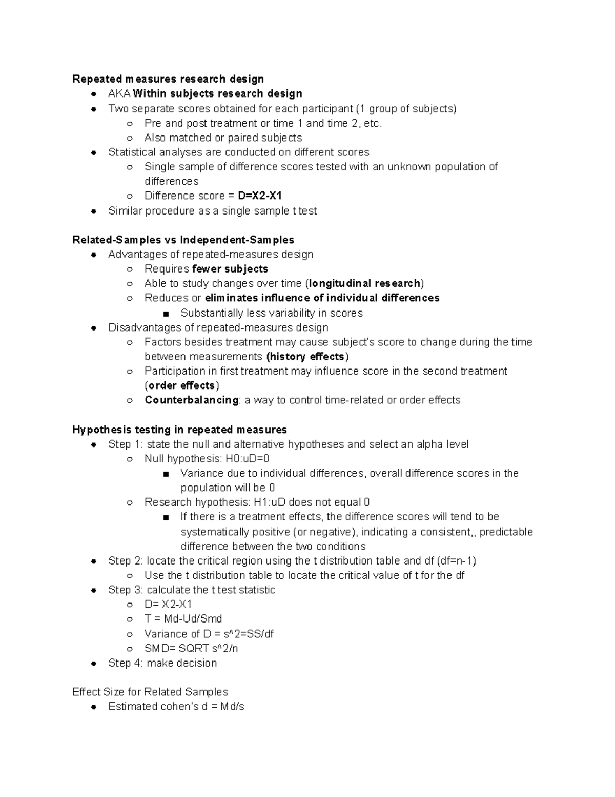 Stats 295 Chapter 11 The T Test For Two Related Samples Repeated 6285