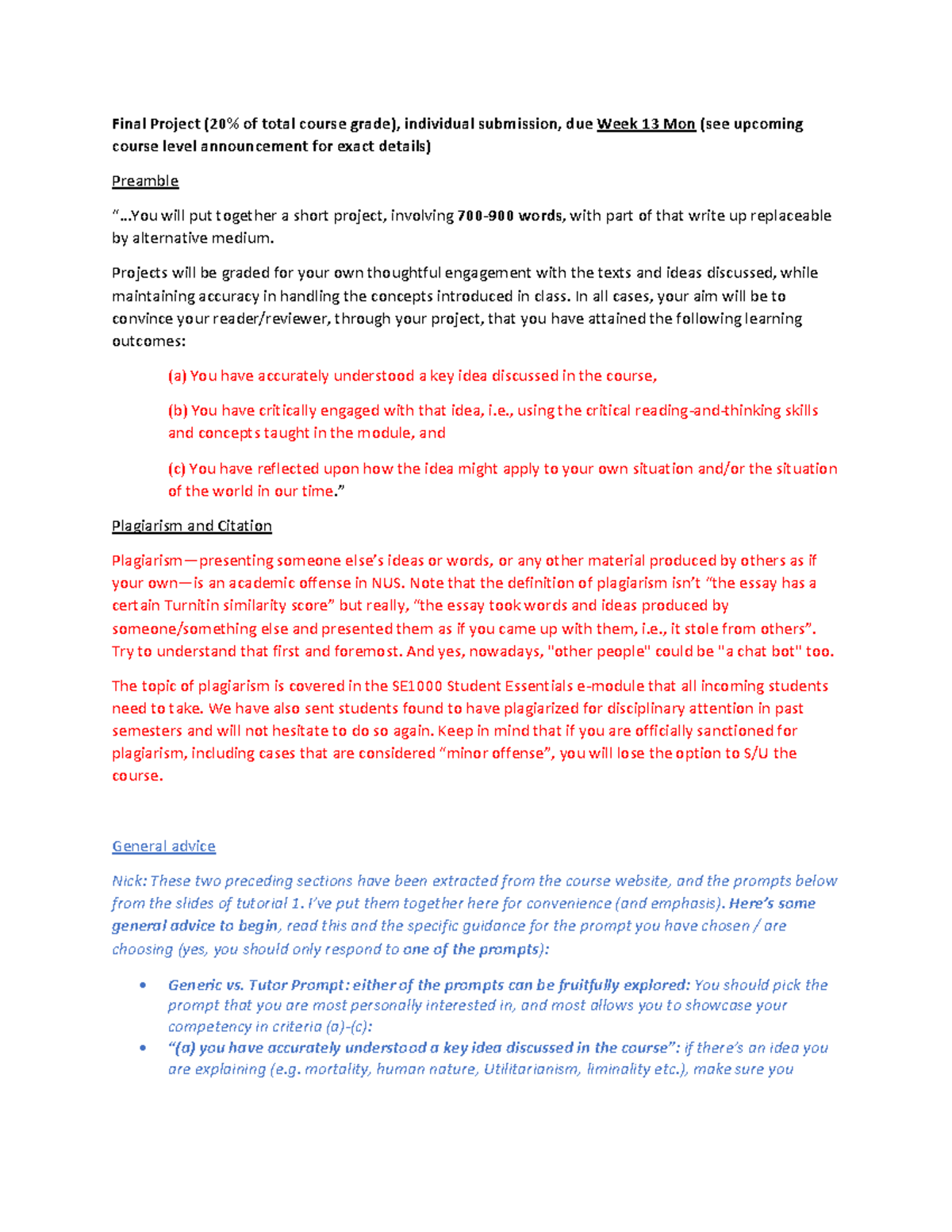 Final Project guidance document (2320) - Final Project (20% of total ...