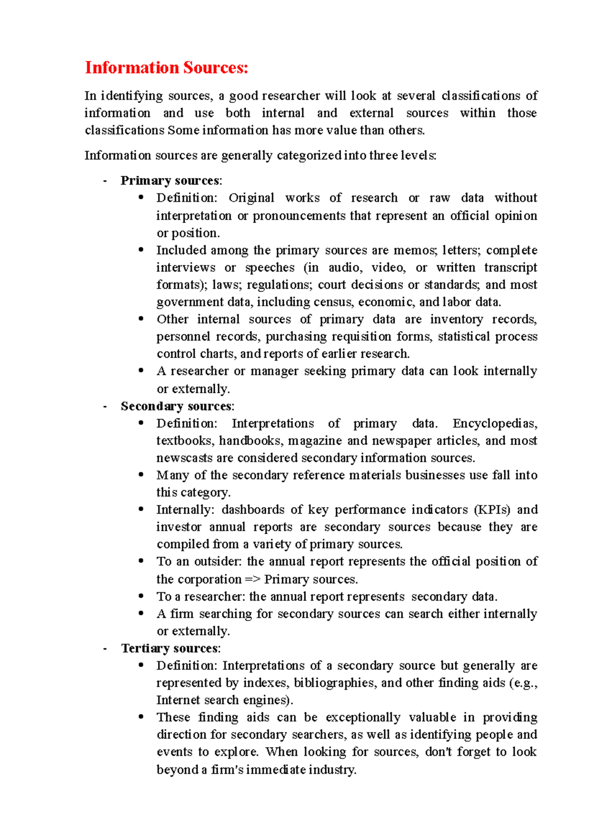 Chapter 3 LO3 - 123 - Information Sources: In identifying sources, a ...