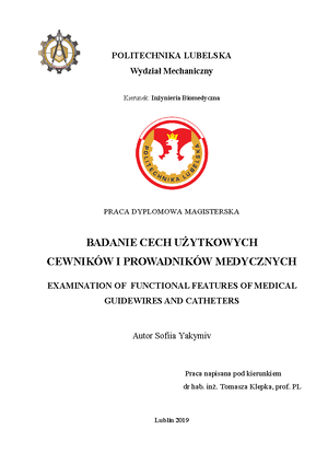Praca inż badania - Część badawcza do pracy inżynierskiej - POLITECHNIKA LUBELSK PRACA DYPLOMOWA ...