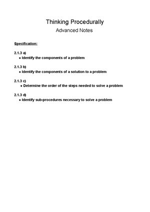 Thinking Abstractly - Thinking Abstractly Advanced Notes Specification ...
