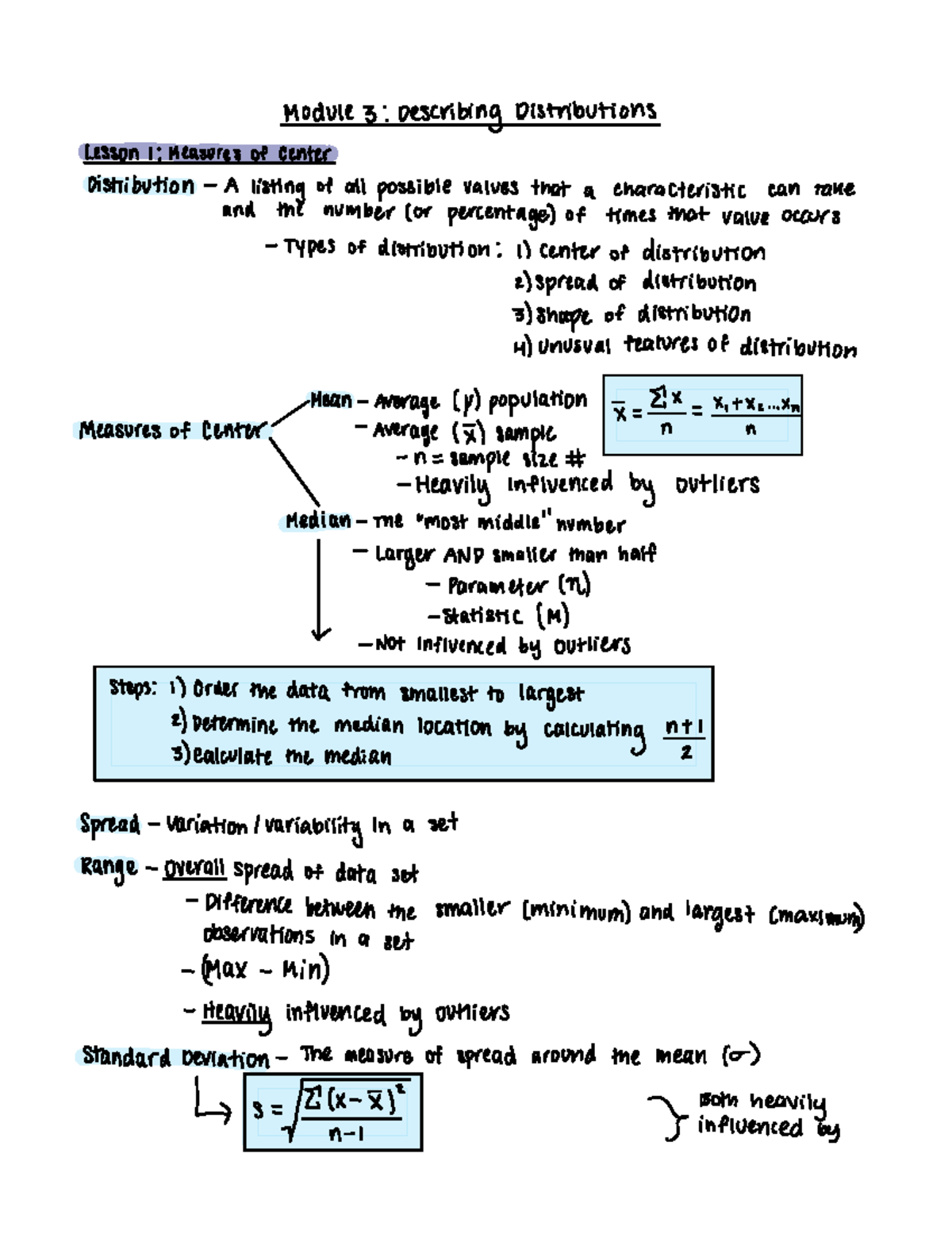 Module 3 - Describing Distributions - Module 3 Describing Distributions ...