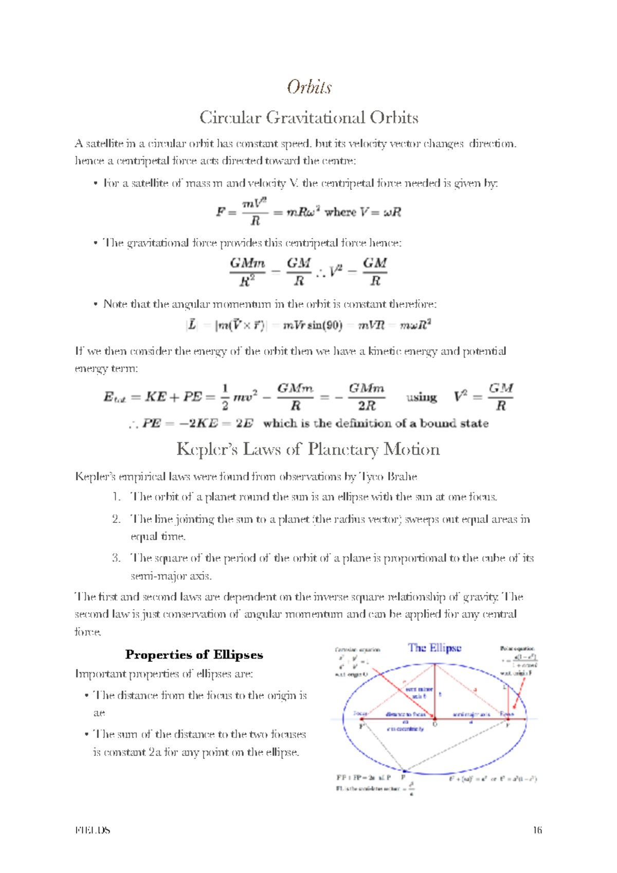 Natural Sciences - Physics - Fields - Part 3 - Orbits Circular ...