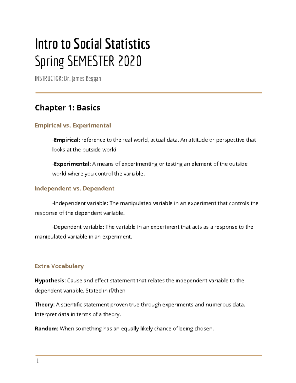 Stats notes - Intro to Social Statistics Spring SEMESTER 2020 ...