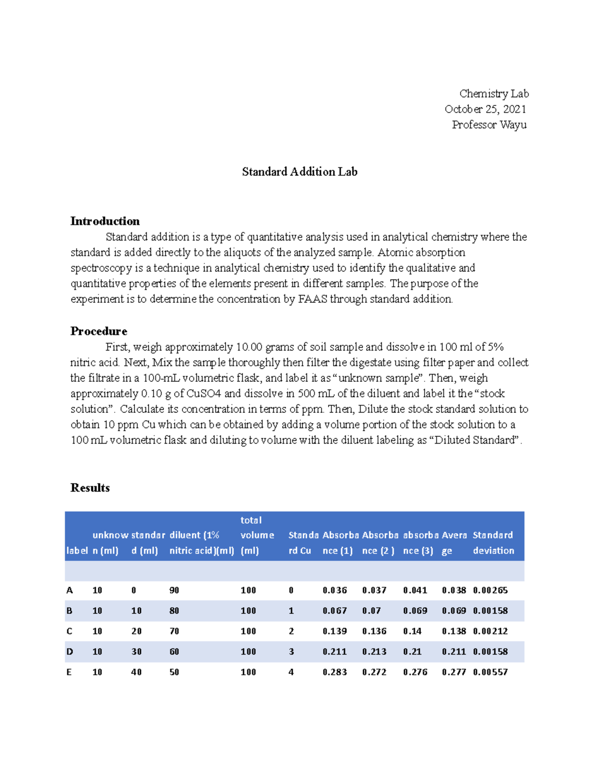 Lab 9 org lab 1 - Lab 9 org lab 1 - Chemistry Lab October 25, 2021 ...