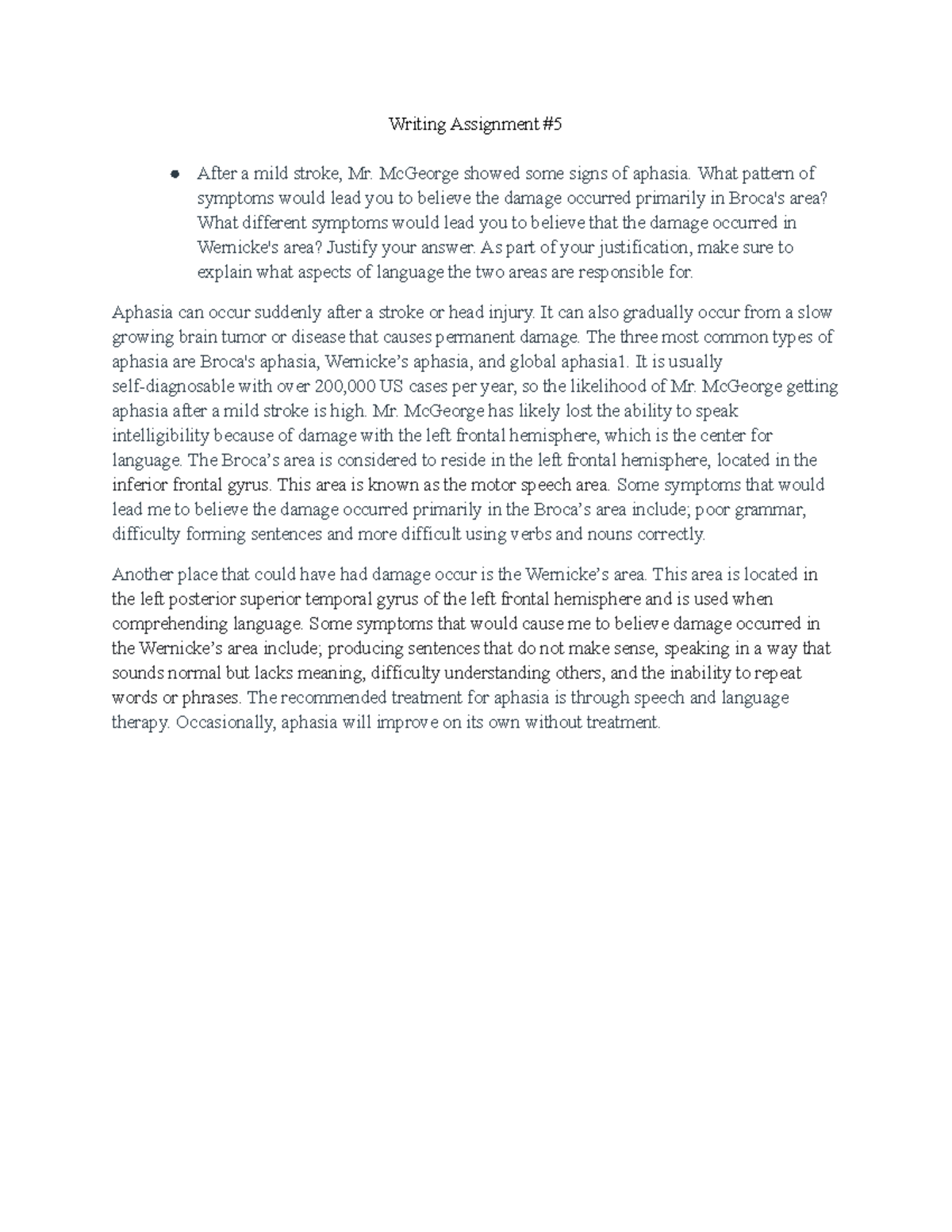 Writing assignment #5 - INTRO TO PSYCH - IOWA STATE UNIVERSITY ...