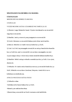 Fasihi - KISWAHILI KIDATO CHA PILI FASIHI SIMULIZI ZOEZI LA LIKIZO KWA ...