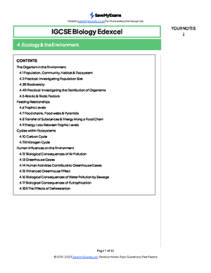 UNIT 5 Biology Igcse - Page 1 of 40 IGCSE Biology Edexcel 5. Use of ...