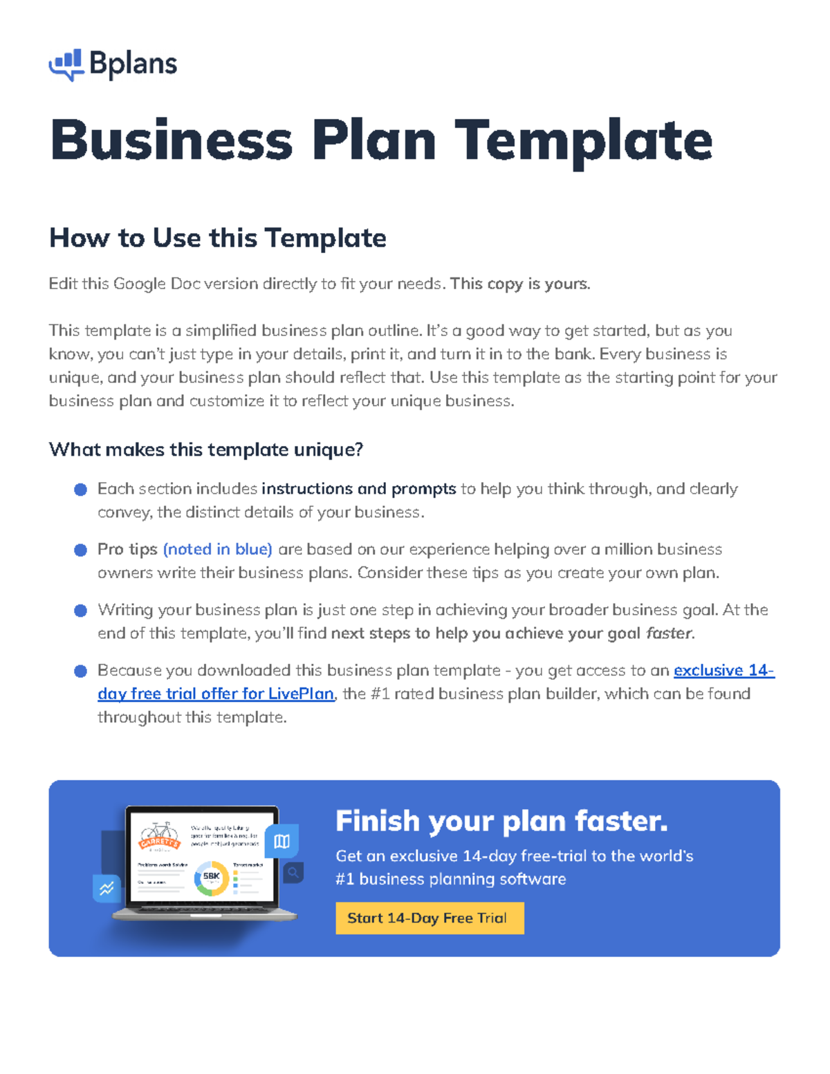 Business+Plan+Template - Business Plan Template How to Use this ...
