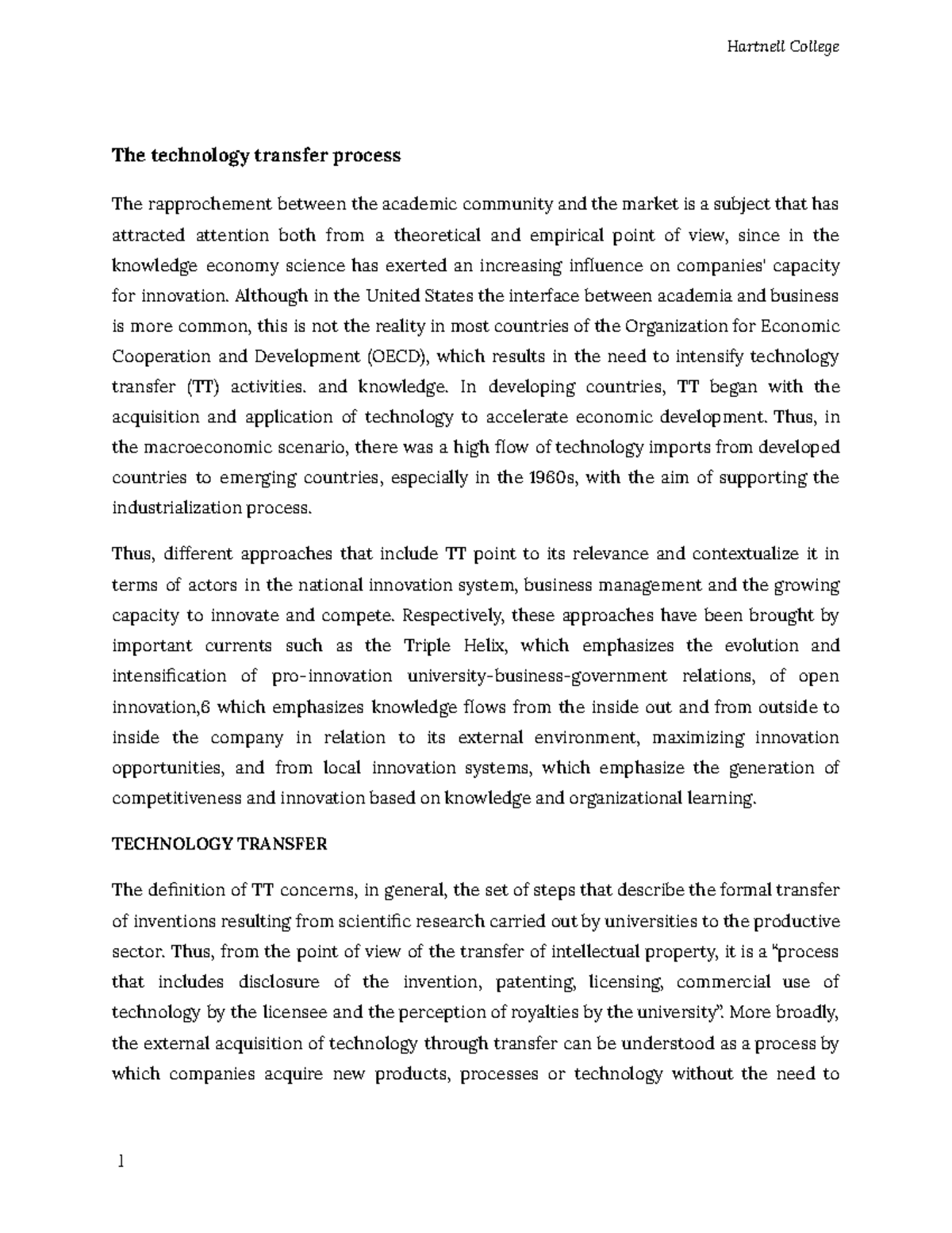 The technology transfer process in business. - The technology transfer ...