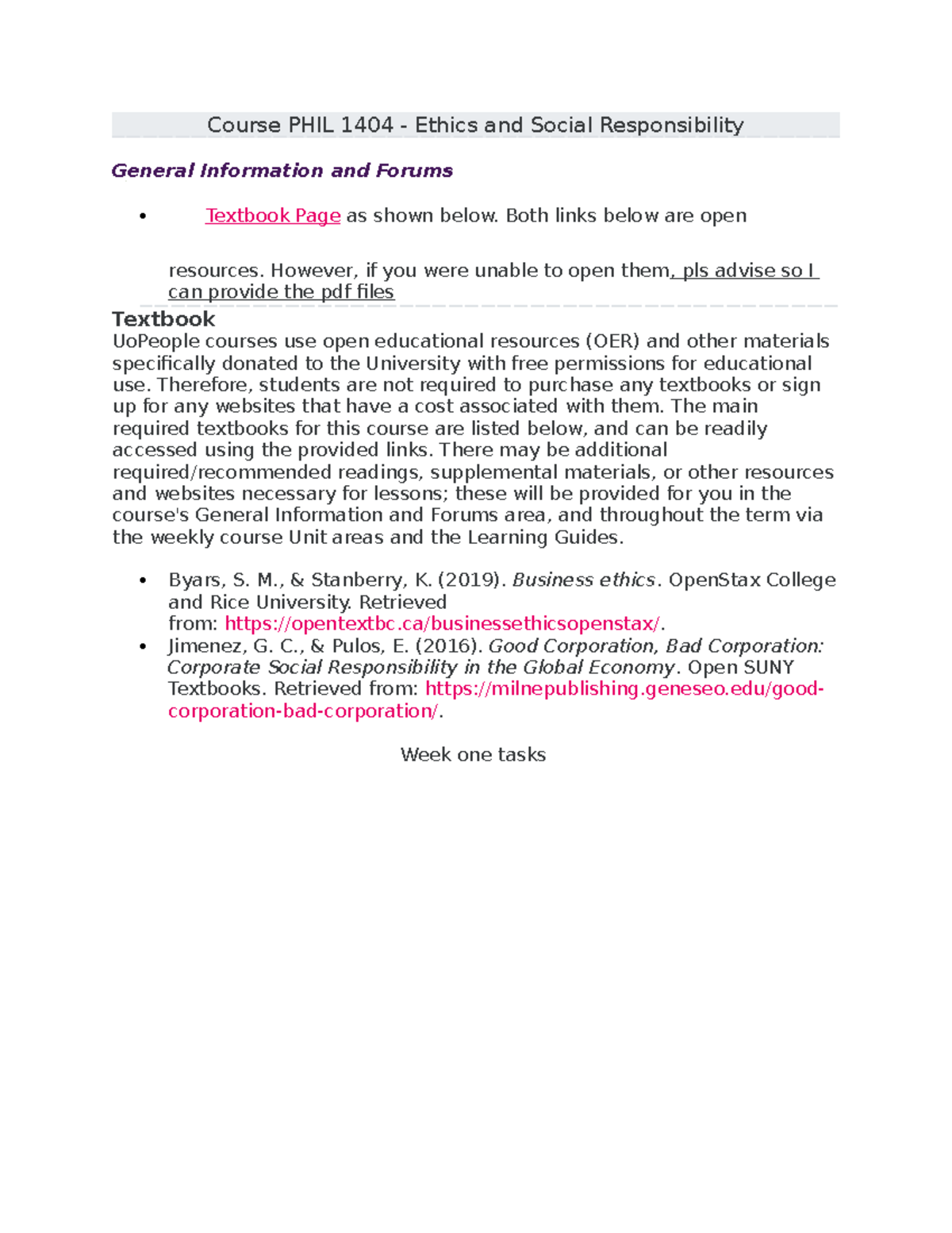 Study guide-Week one Course PHIL 1404 - Course PHIL 1404 - Ethics and ...