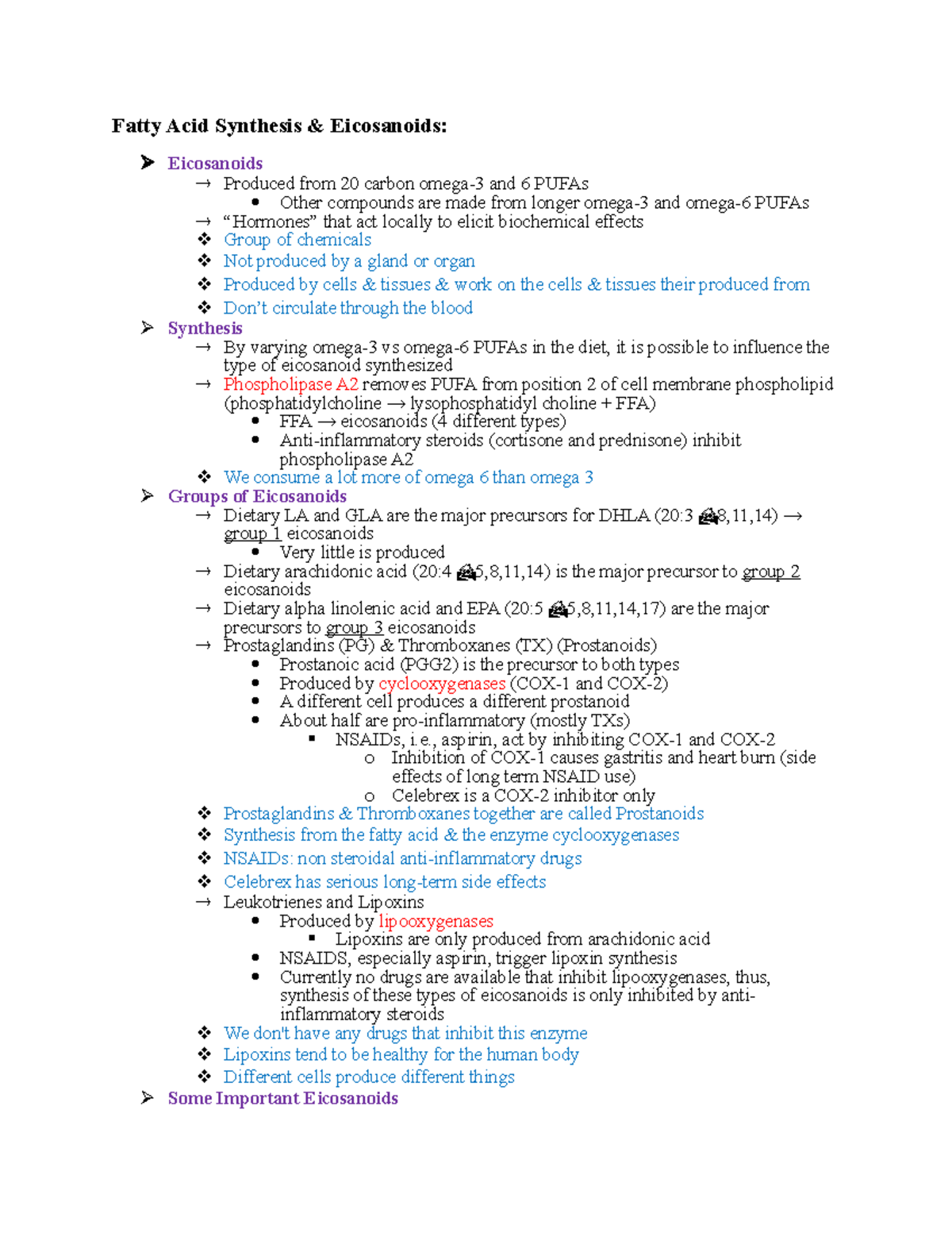 Quiz 4 Study Guide - Lecture notes quiz 4 lectures - Fatty Acid ...