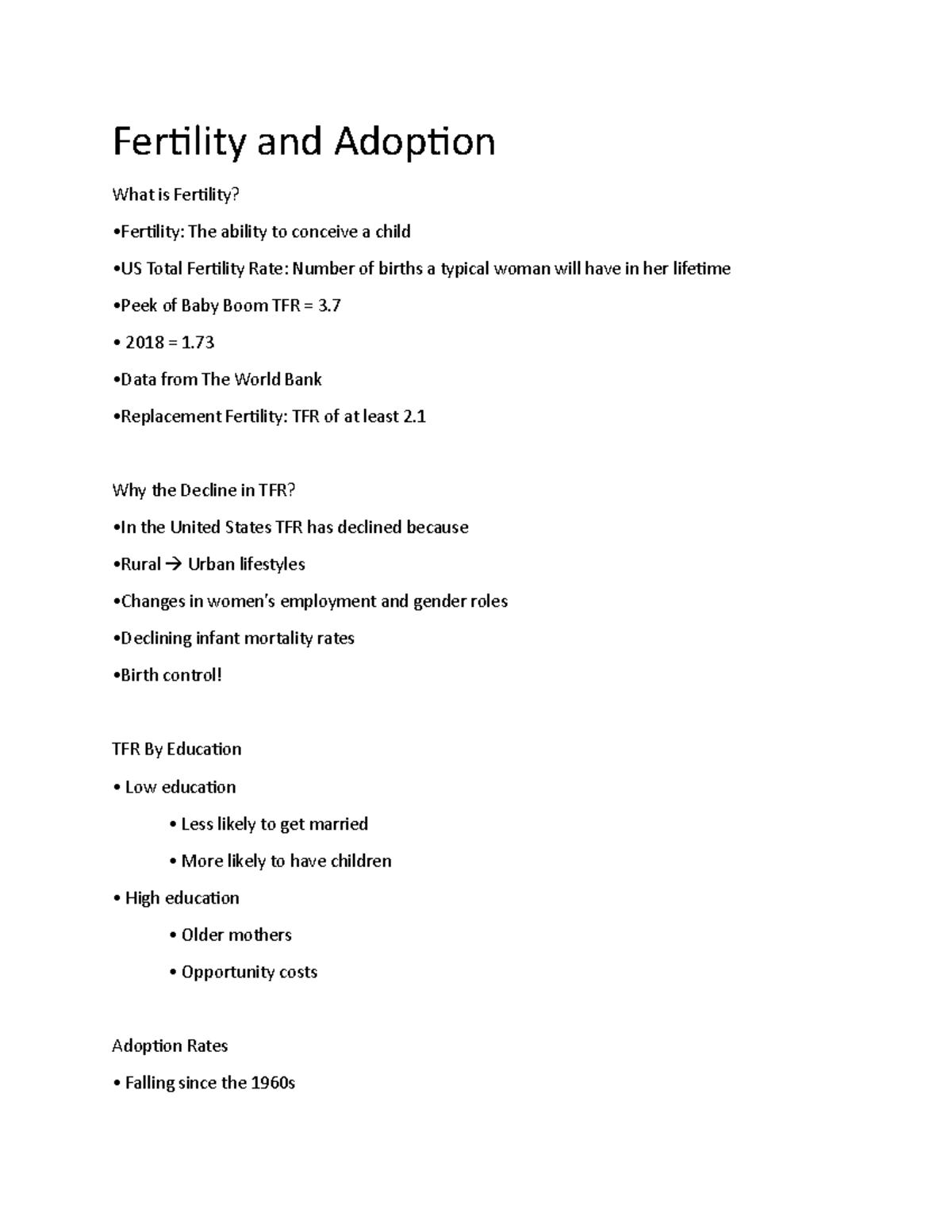 Hdfs week 7 - week 7 lecture notes HDFS 202 - Fertility and Adoption ...