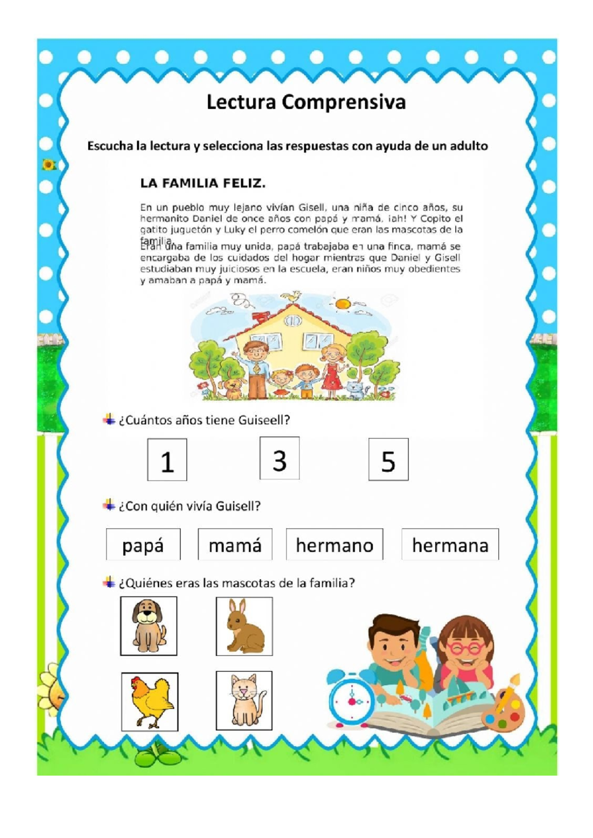 Lectura Familia - COMPRENSION DE TEXTO - Comprensión y redacción de ...