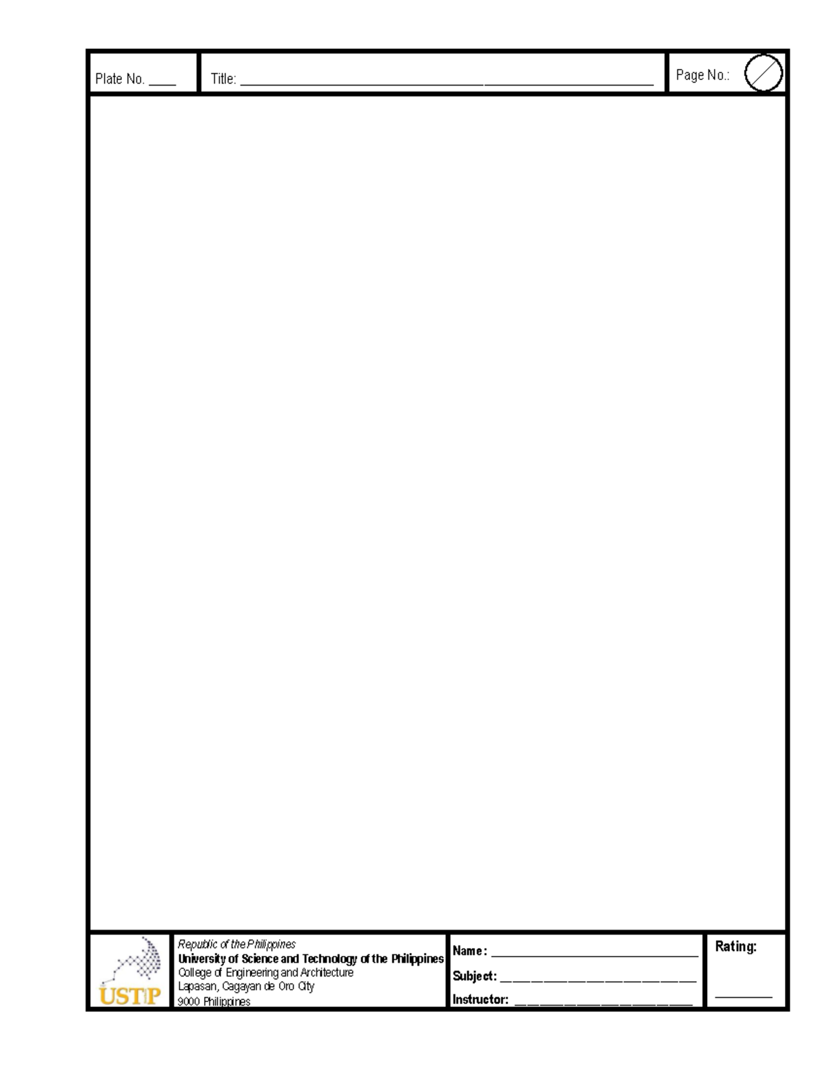 Plate template - Machine Design 1 - Plate No. ____ Title: - Studocu