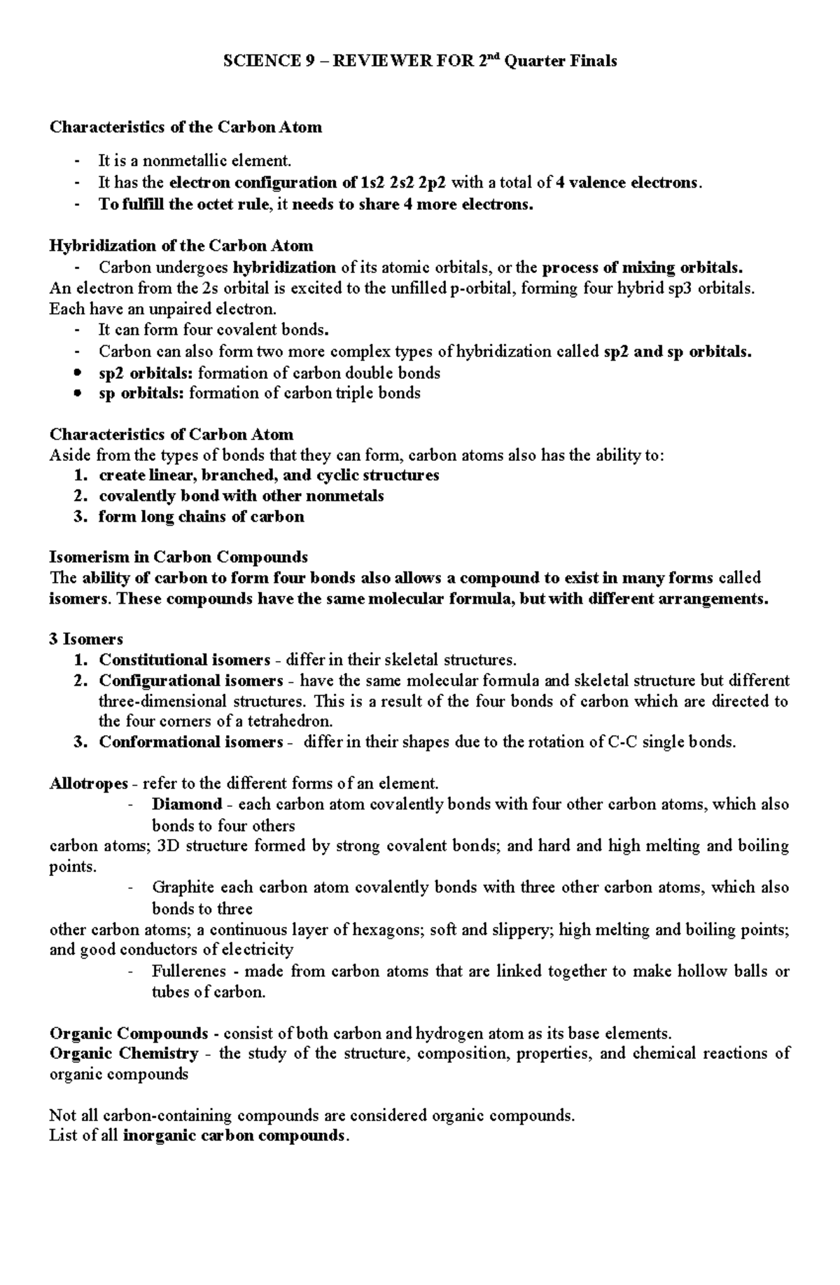 Science 9 - Reviewer - SCIENCE 9 – REVIEWER FOR 2nd Quarter Finals ...