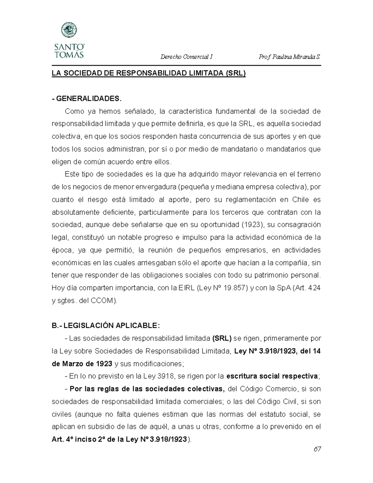 Apunte N°5 - Sociedad de Responsabilidad Limitada - LA SOCIEDAD DE RESPONSABILIDAD LIMITADA (SRL ...
