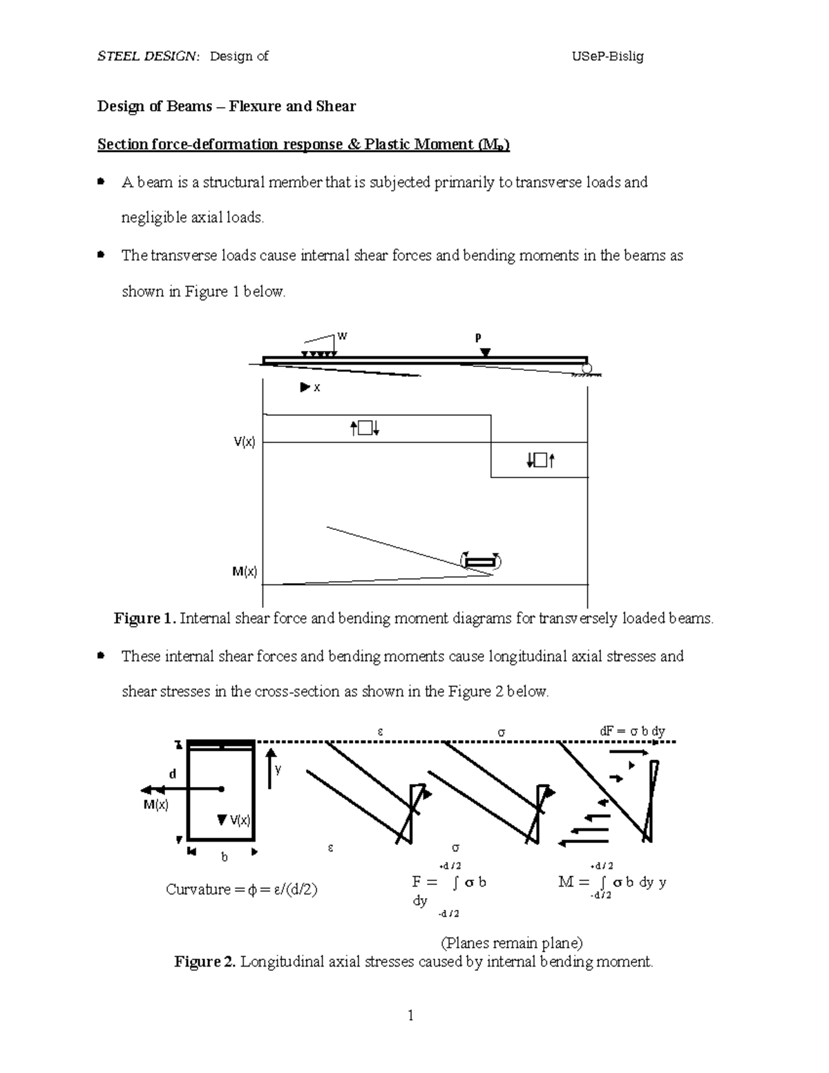 Design OF Flexural Members - STEEL DESIGN: Design of USeP-Bislig 1 w P ...