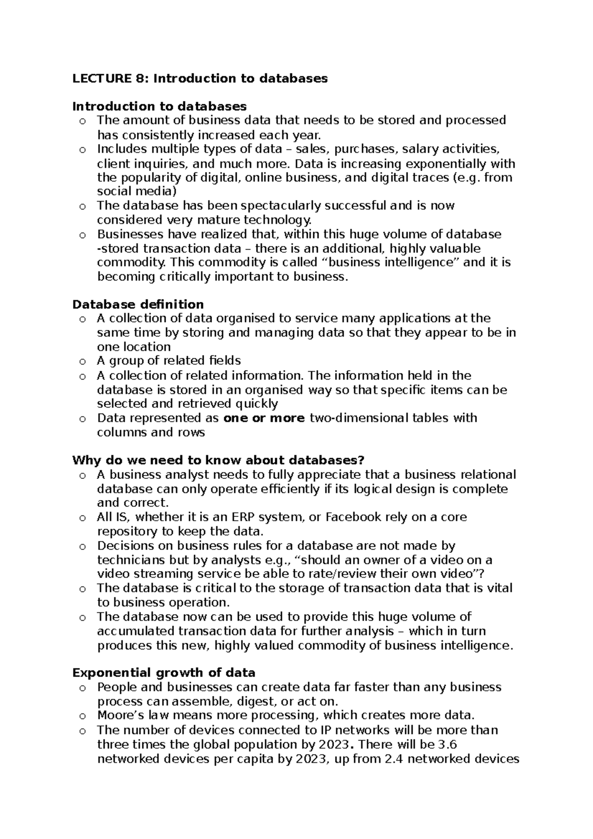 Business Information Systems Notes (8-12) - BISM1201 - UQ - Studocu