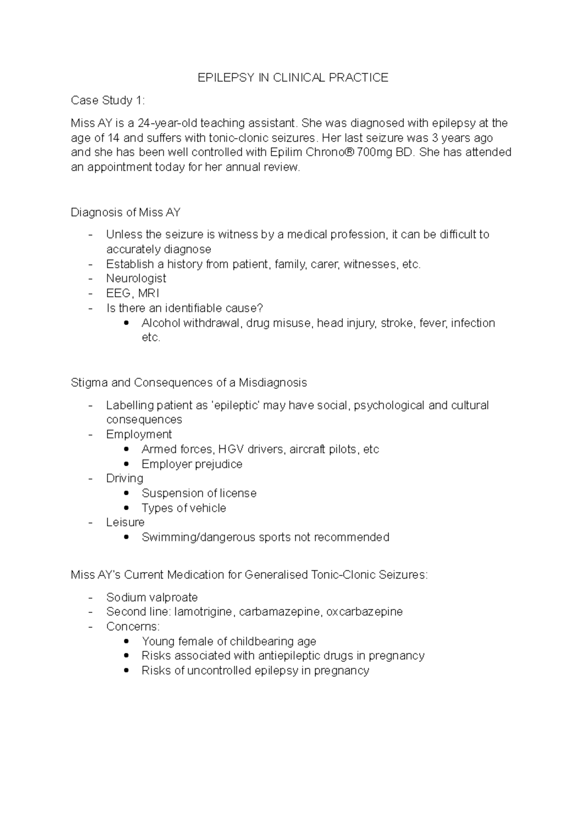 Epilepsy IN Clinical Practice - EPILEPSY IN CLINICAL PRACTICE Case ...