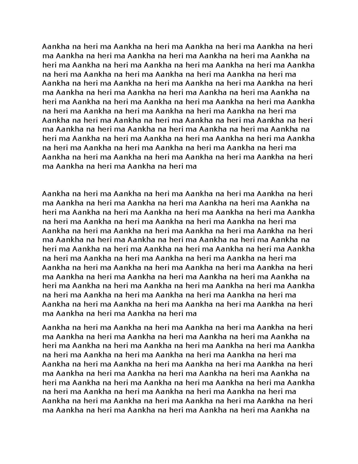 Aankha na heri ma - ABC - Aankha na heri ma Aankha na heri ma Aankha na ...
