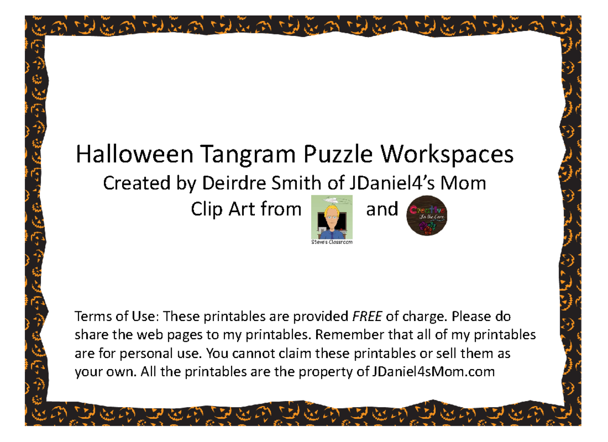 Halloween Tangram Puzzle Workspaces - Psicología Social - Halloween ...