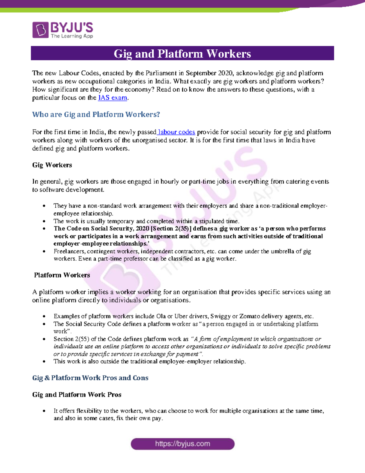 Gig-Platform-Workers - Gig and Platform Workers The new Labour Codes ...