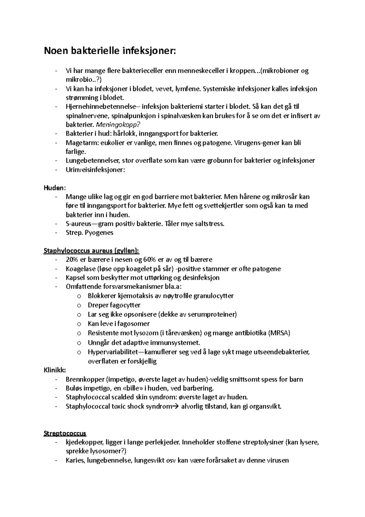 Noen bakterielle infeksjoner+ litt om virus - Noen bakterielle ...